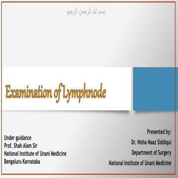 Examination of lymphnode | PPTX