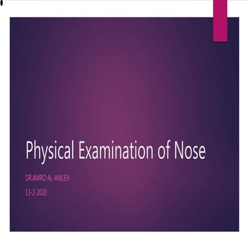 Examination of nose | PPTX