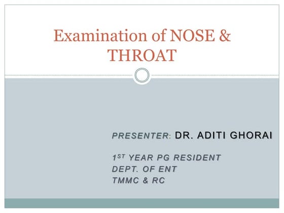 Examination of nose | PPTX