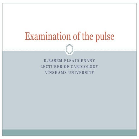 Pulse - Arterial Pulse - Types | PPTX