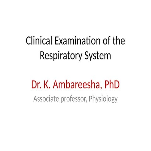 Examination of the respiratory system | PPT