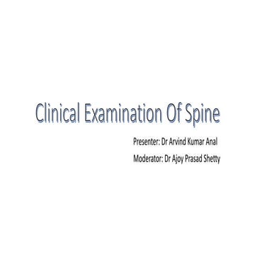 Examination Of Spine and it's patholgies | PPTX