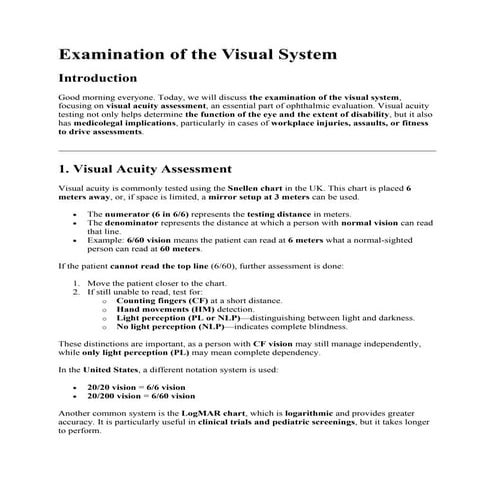 Examination of the Visual System .pdf