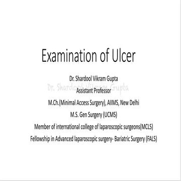 Examination of ulcer | PPTX