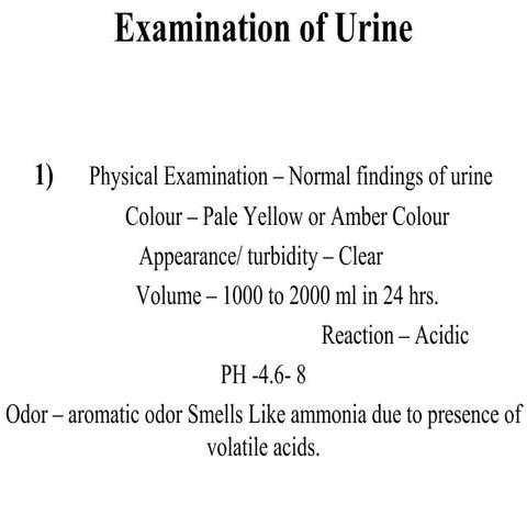 Examination of urine | PPT