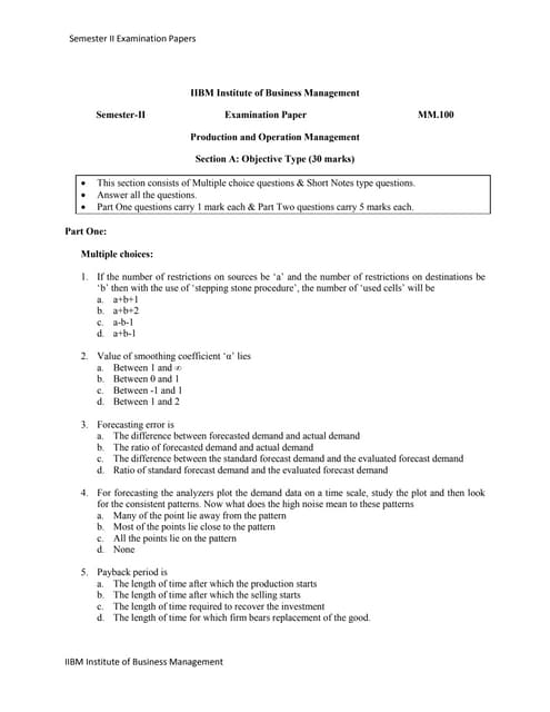 Production & operations management | PDF