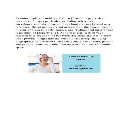 Examine leaders Leonidas and Coco Chanel the paper should not exce.docx