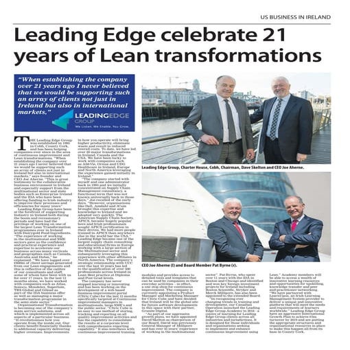 Leading Edge Celebrate 21 Years of Lean Transformations | PDF