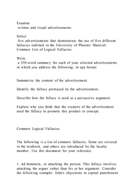 Recognizing Fallacies Constructing Sound Arguments Requires Docx Science
