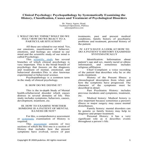 Examining the history, classification, causes and treatment of ...