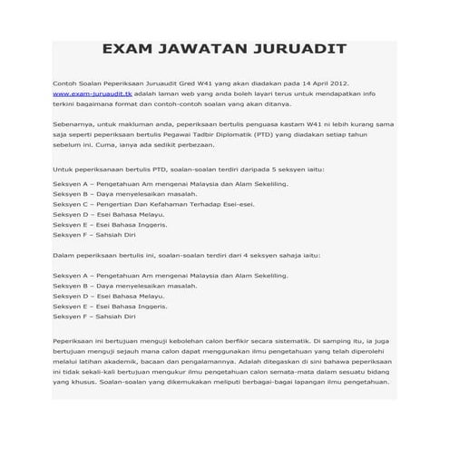 Exam jawatan juruaudit | PDF