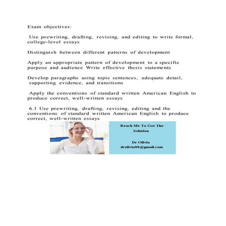 Exam objectives Use prewriting, drafting, revising, and editing | PDF