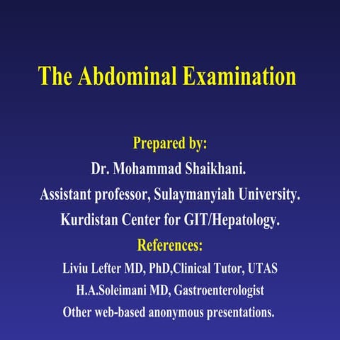 Abdominal examination | PPTX