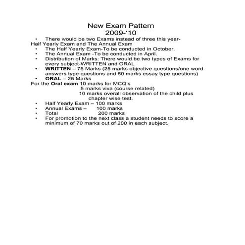 Exam Pattern 2009 10 | PDF | Educational Assessment | Education