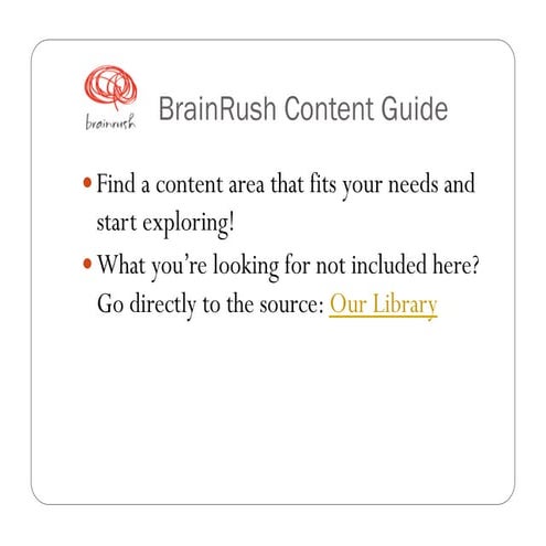 BrainRush Content Guide | PPT