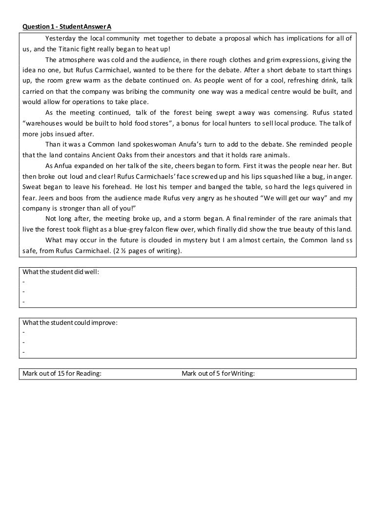 Examplar papers q1 i gcse