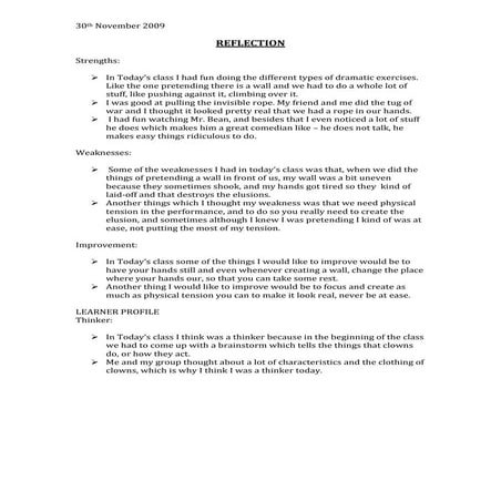 Examplar reflection | DOCX