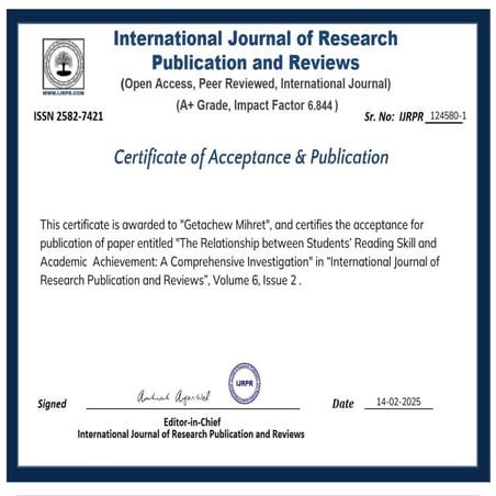 The Relationship between Students' Reading Skill &Academic Achievement: A Comprehensive ...