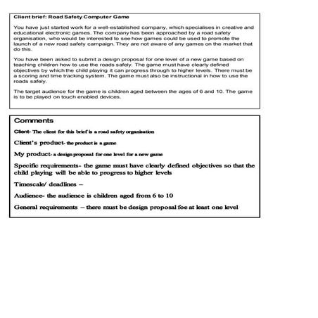 Example client briefs | DOCX