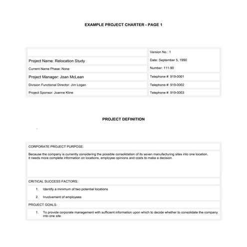 Example Project Charter1 | DOC