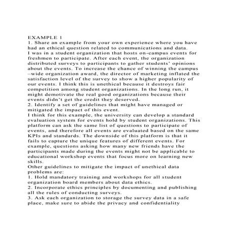 EXAMPLE 11. Share an example from your own experience where yo.docx