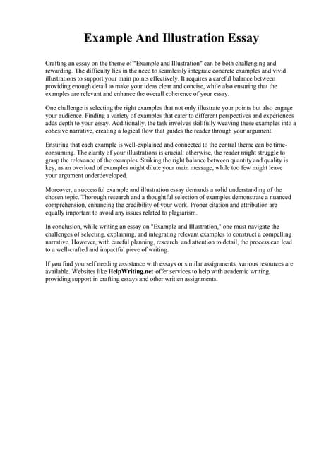 Illustration And Example Essay. Wheeling Jesuit University | PDF
