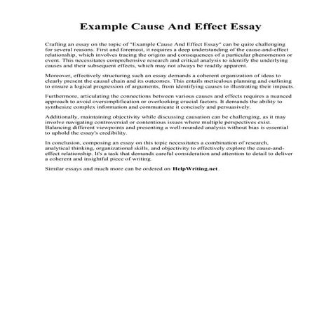 Cause And Effect Essay Example College.pdf