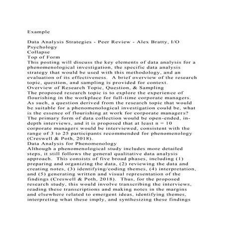 Example Data Analysis Strategies - Peer Review - Alex Bratty, .docx