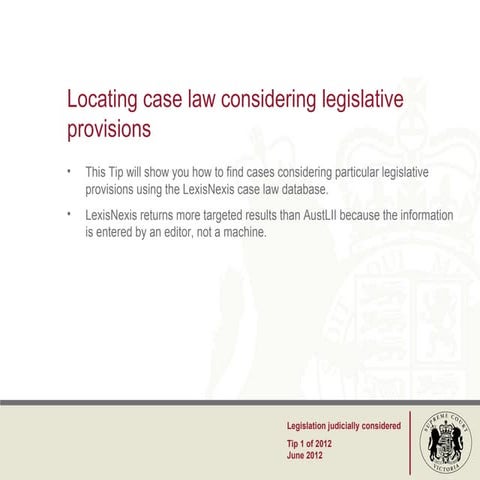 Legislation Judicially Considered | PPT