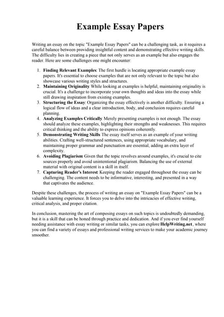 Illustration And Example Essay. Wheeling Jesuit University | PDF