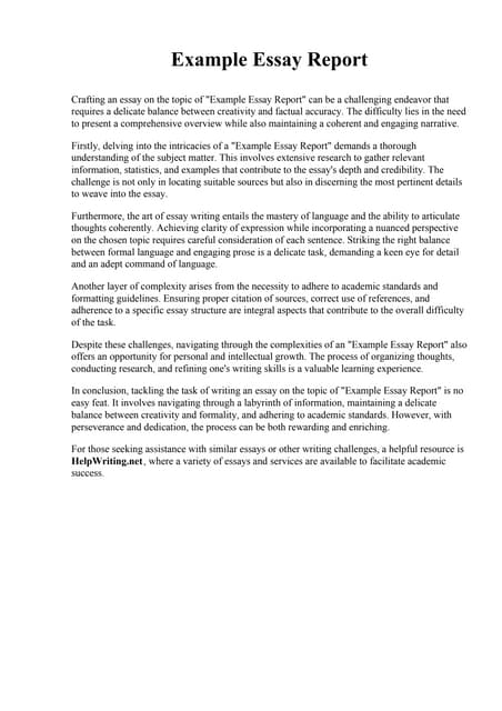 Essay Speech Sample | PDF