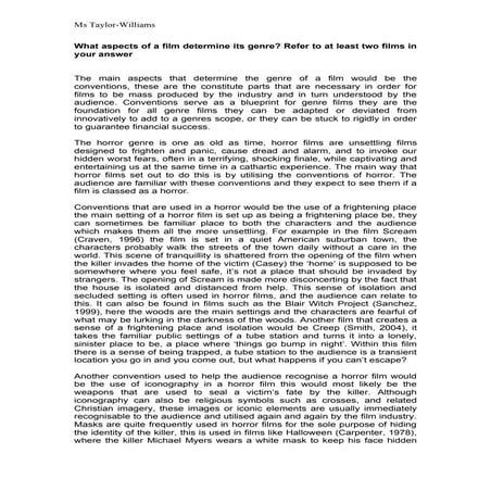 Example Concept of Genre essay Written By Me | DOC