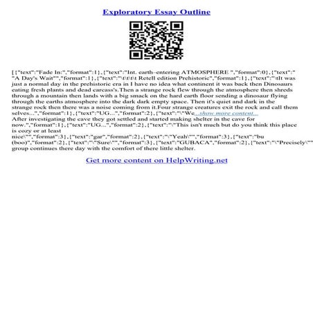 Example Exploratory Essay | PDF