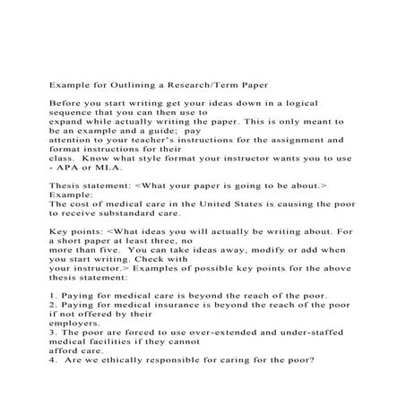 Example for Outlining a ResearchTerm Paper Before you .docx