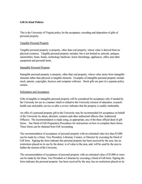 Example gift in kind form | PDF | Personal Taxes | Personal Finance