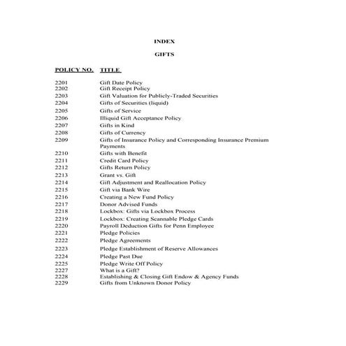 Example gift policy manual | PDF