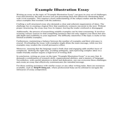 Example Illustration Essay | PDF | Reproductive Health | Diseases and ...