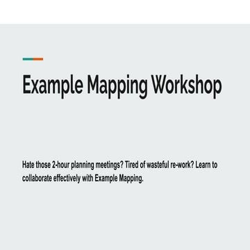 Example mapping workshop | PDF