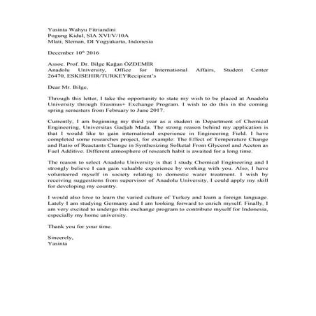 Example motivation letter | PDF