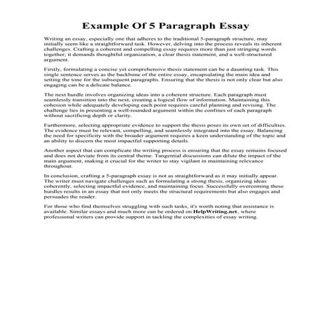 Example Of 5 Paragraph Essay | PDF | Stocks and Bonds | Personal Investing