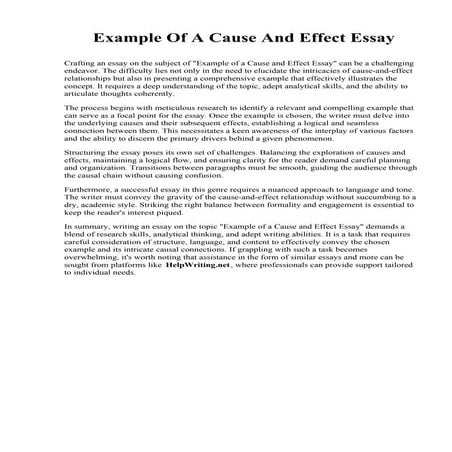 Cause And Effect Essay Example College.pdf