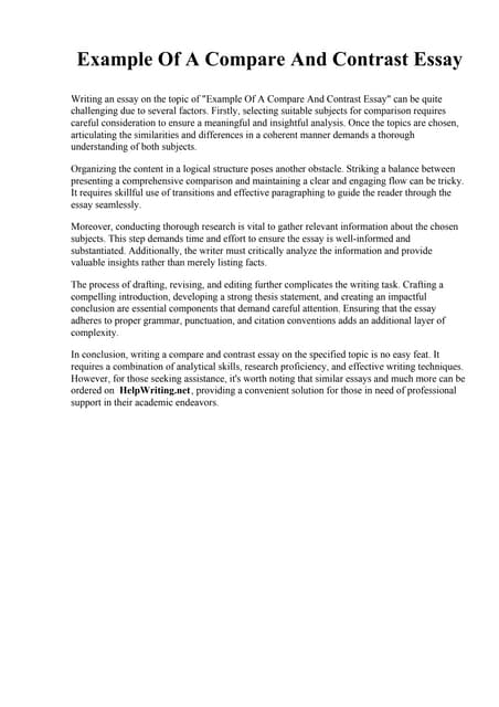 Comparison And Contrast Essay Introduction Examples.pdf