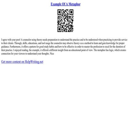 Example Of A Metaphor | PPT