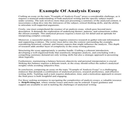 Example Of Analysis Essay. Learn How to Write a Rhetorical Analysis ...