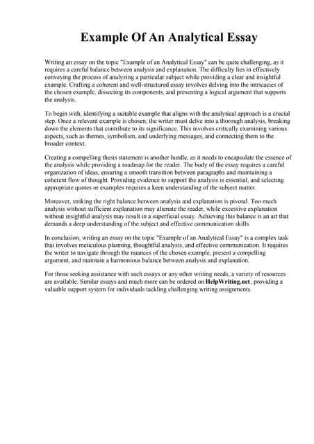 Close Reading Essay Examples | PDF