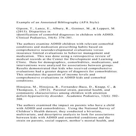 Example of an Annotated Bibliography (APA Style)Gipson, T., .docx