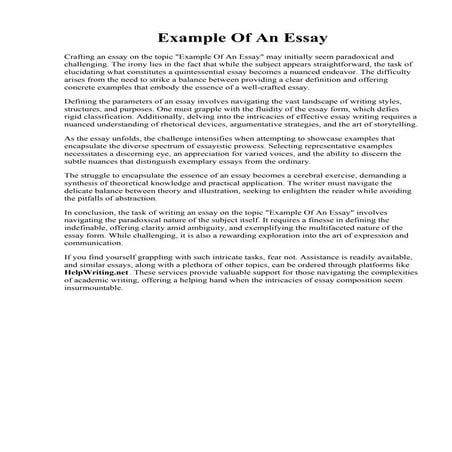 Example Of An Essay | PDF
