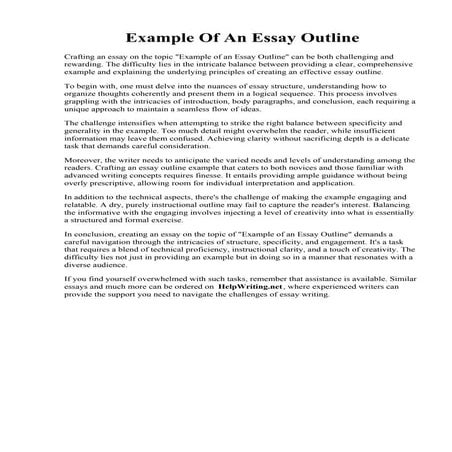 Example Of An Essay Outline | PDF