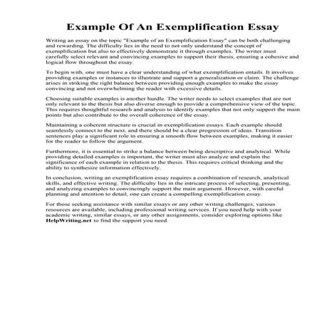 Example Of An Exemplification Essay.pdf