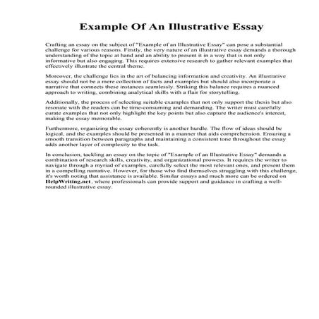 Example Of An Illustrative Essay. Oak Point University | PDF | Books ...